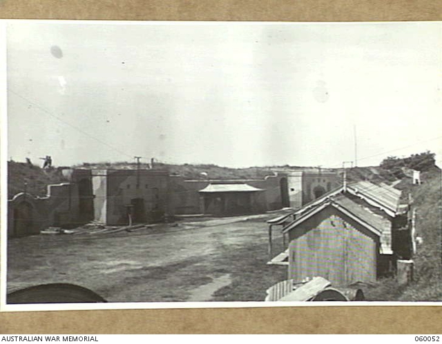 LYTTON, QLD. 1943-11-12. OLD GUN EMPLACEMENTS AT FORT LYTTON WHICH WERE ...