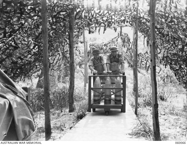 MORETON ISLAND, QLD. 1943-11-13. LANCE BOMBARDIER H. A. REIMER (LEFT ...