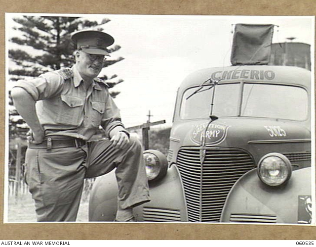 PERTH, WA. 1943-11-26. MAJOR W. HEALEY, SALVATION ARMY REPRESENTATIVE ...