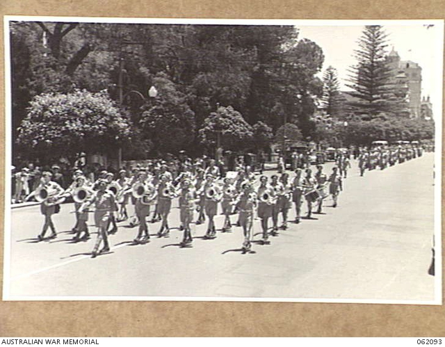 PERTH, WA. 1943-12-23. THE BAND OF THE 1ST AUSTRALIAN ARMOURED BRIGADE ...