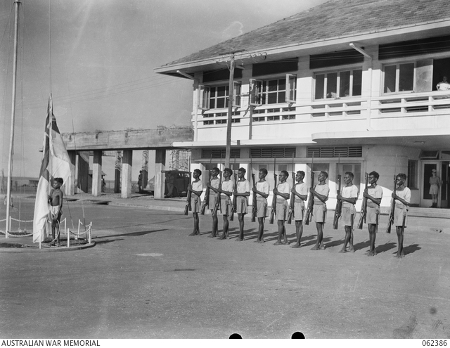 DARWIN, NT. 1943-12-22. MELVILLE ISLAND NATIVE MEMBERS OF HMAS MELVILLE ...