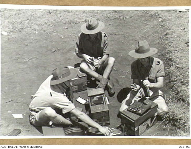 LYTTON, QLD. 1944-01-16. GUNNER C. MACKAY (1); GUNNER W. DOYLE (2) AND ...