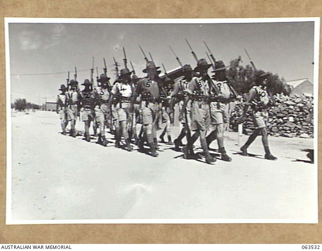 HAY, NSW. 1944-01-19. THE GUARD OF THE 16TH GARRISON BATTALION PRISONER ...