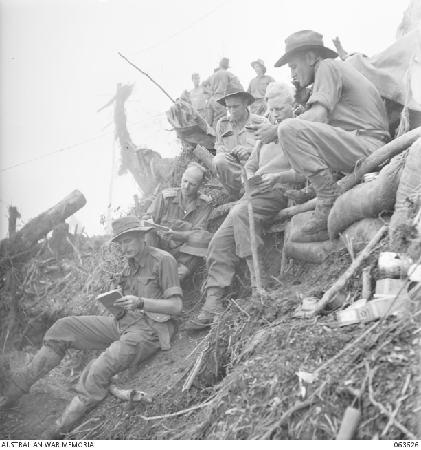 SHAGGY RIDGE, NEW GUINEA. 1944-01-20. OFFICERS OF A COMPANY 2/9TH ...