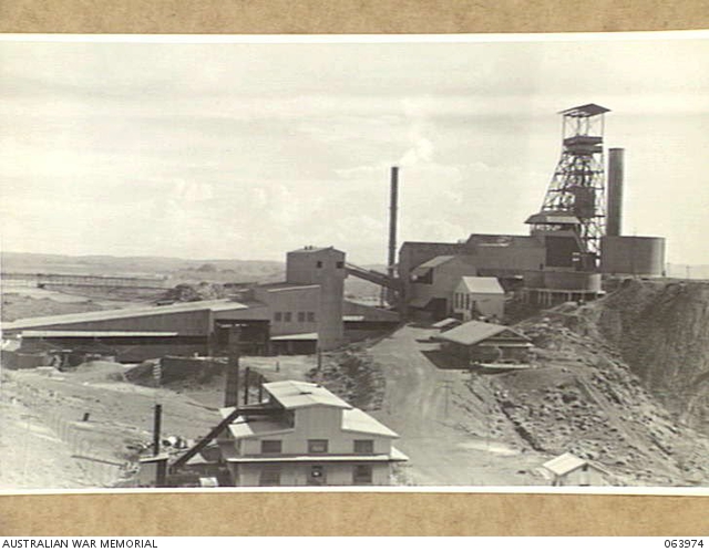 MOUNT ISA, QLD. 1944-01-24. MINEHEAD WINDING GEAR AND COPPER REFINERY ...