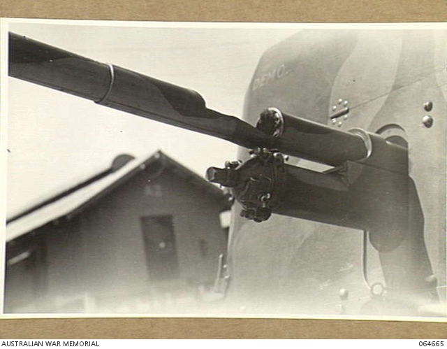 A 2 POUNDER ANTI-TANK GUN WHICH WAS DESTROYED WHEN A SHELL EXPLODED IN ...