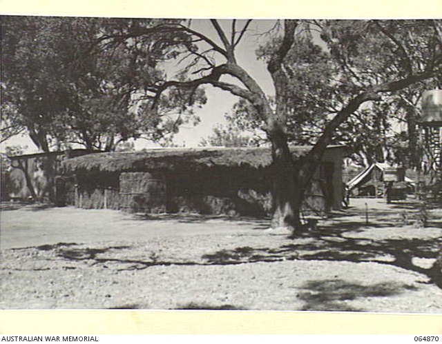 WOOLENOOK, SOUTH AUSTRALIA. 1943-03-11/17. MESS HUT IN THE COMPOUND OF ...