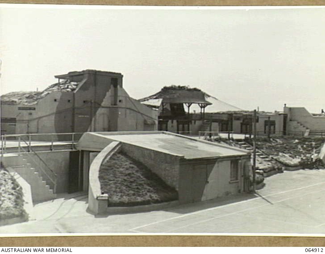 FORT LARGS, SOUTH AUSTRALIA. 1944-03. THE OLD GUN POSITIONS AT THE FORT ...