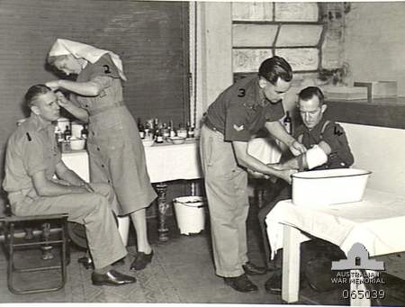 SYDNEY, NSW. 1944-03-10. SOLDIERS RECEIVE MEDICAL TREATMENT AT THE ...