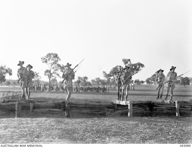 COWRA, NSW. 1944-04-20. TRAINEES OF THE 14TH INFANTRY TRAINING ...