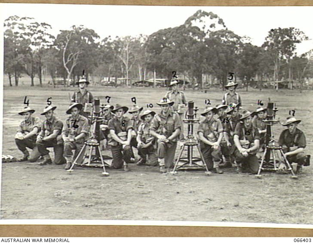 WONDECLA AREA, QLD. 1944-05-19. GROUP PORTRAIT OF THREE OF THE SIX ...