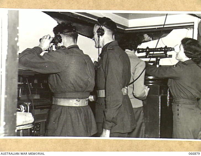 SYDNEY, NSW. 1944-06-09. INTERIOR VIEW OF THE BATTERY COMMAND POST OF ...