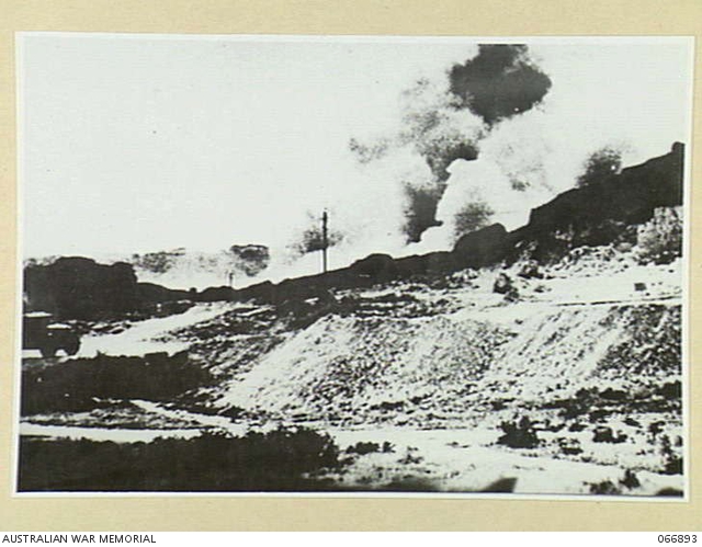 CRETE, 1941-05. GERMAN SHELLS BURSTING AMONG THE WATERFRONT ...