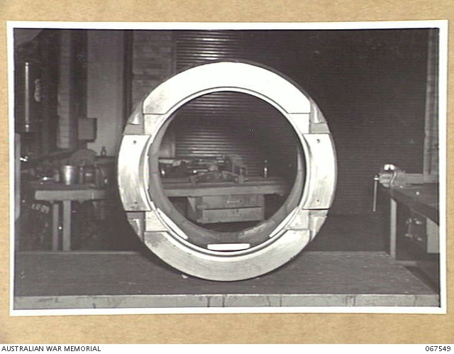 SYDNEY, NSW. 1944-07-11. TOP VIEW OF A MODIFIED MATILDA TANK CUPOLA ...