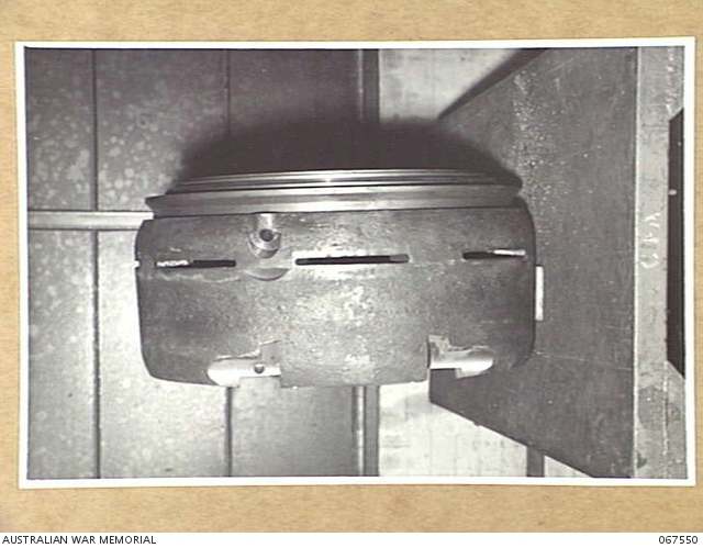 SYDNEY, NSW. 1944-07-11. SIDE VIEW OF A MODIFIED MATILDA TANK CUPOLA ...