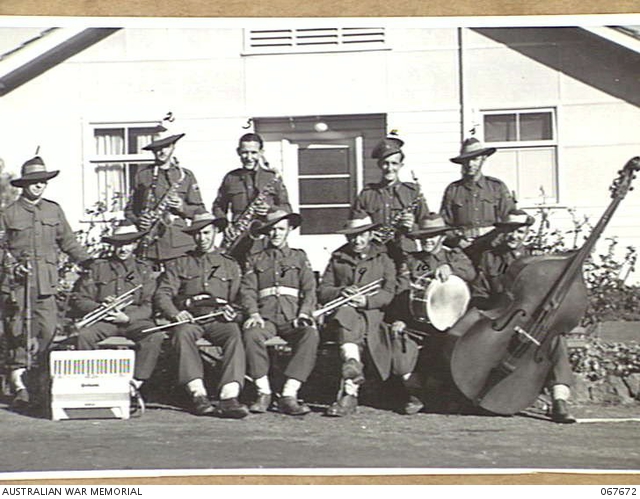 HEIDELBERG, VIC. 1944-07-29. MEMBERS OF THE BAND OF THE 11TH DIVISION ...