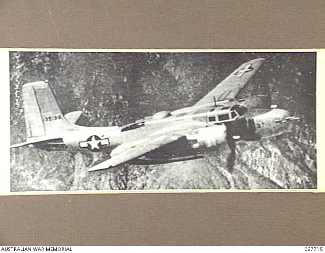 VIEW FROM ABOVE AND TO STARBOARD OF AN AMERICAN A-26B INVADER ATTACK ...