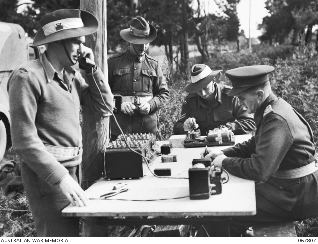 BALCOMBE, VICTORIA, AUSTRALIA. 1944-08-03. A BRIGADE HEADQUARTERS SETUP ...