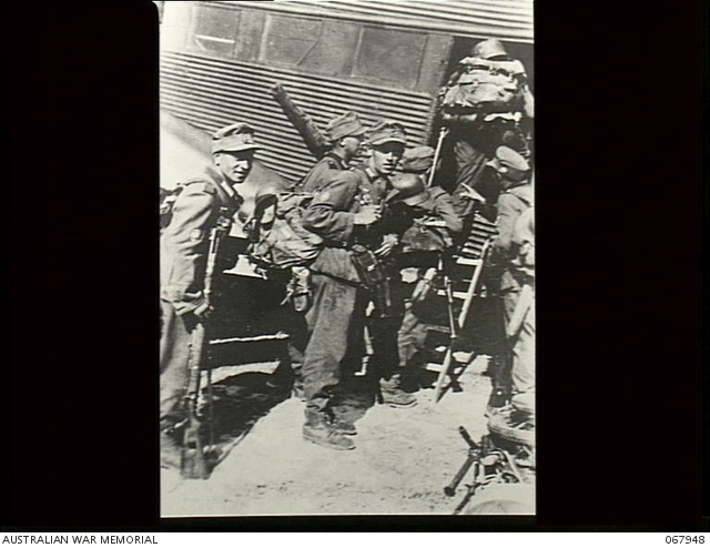 Greece. c 1941. Troops of the 5th German Mountain Division boarding a ...