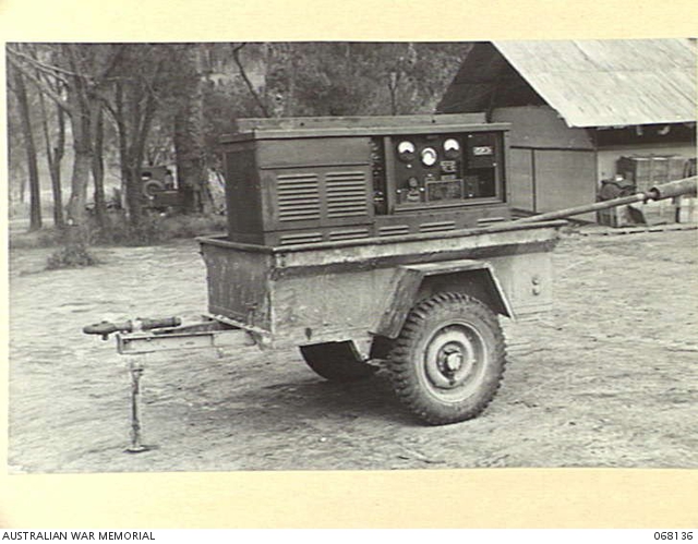 BARRINE, QLD. 1944-07-20. A JEEP TRAILER OF THE "A" AUSTRALIAN CORPS OF ...