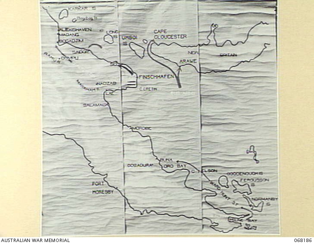 BARRINE, QLD. 1944-08-08. OPERATIONAL MAP OF AN AREA OF NEW GUINEA USED ...