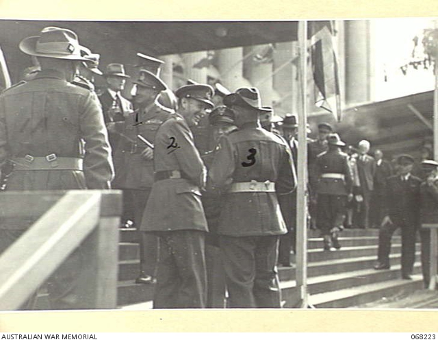 BRISBANE, QUEENSLAND, AUSTRALIA. 1944-08-08. SENIOR SERVICE OFFICERS AT ...