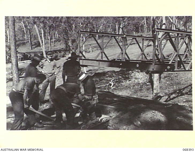 MILL STREAM, RAVENSHOE AREA, QUEENSLAND, AUSTRALIA. 1944-08-02. SAPPERS ...