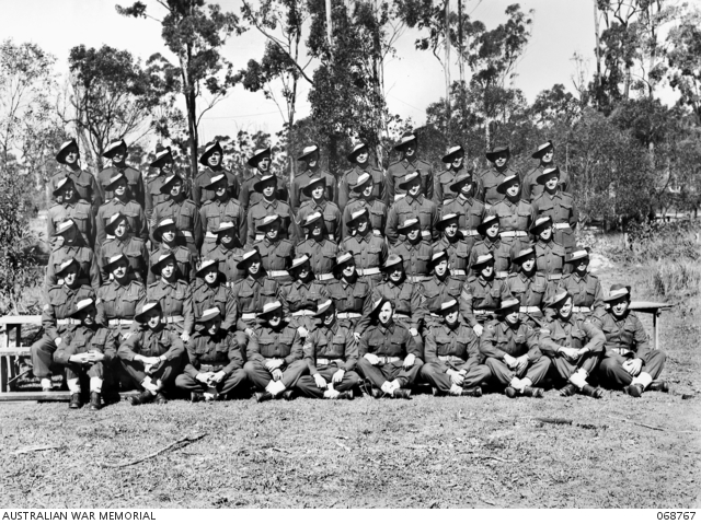STRATHPINE, QLD. 1944-08-24. GROUP PORTRAIT OF MEMBERS OF "A" TROOP, NO ...