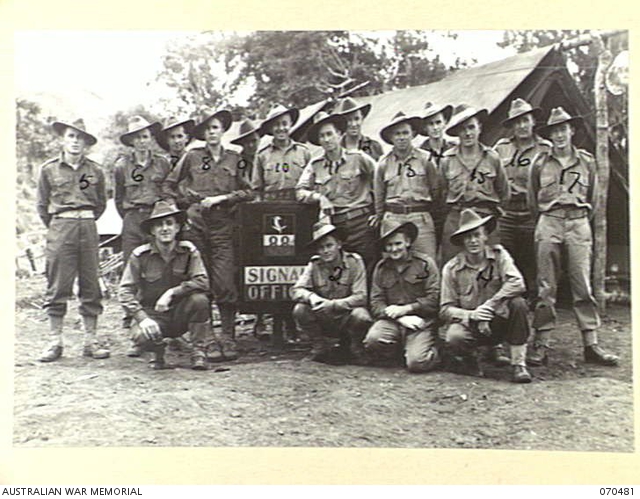 Portrait of members of the Signal Section attached to the 18th Infantry ...
