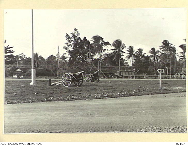 LAE, NEW GUINEA. 1944-03-24. ADMINISTRATION BUILDINGS VIEWED FROM THE ...