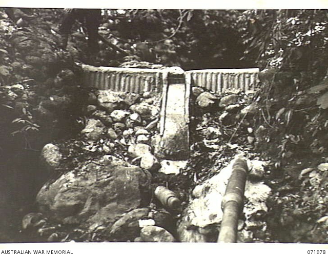 LAE, NEW GUINEA. 1944-04-01. A DAM BUILT AT THE BUSU RIVER, BY ROYAL ...