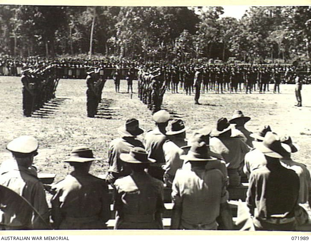 LAE, NEW GUINEA. 1944-04-02. MEMBERS OF THE 47TH INFANTRY BATTALION ON ...