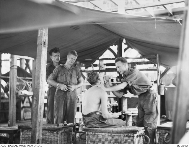 ALEXISHAFEN, NEW GUINEA. 1944-04-30. THE REGIMENTAL AID POST AT ...
