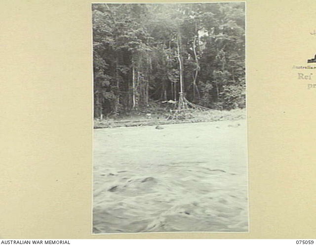 LAE, NEW GUINEA. 1944-08-08. LOOKING ACROSS THE SWIFTLY FLOWING BUSU ...