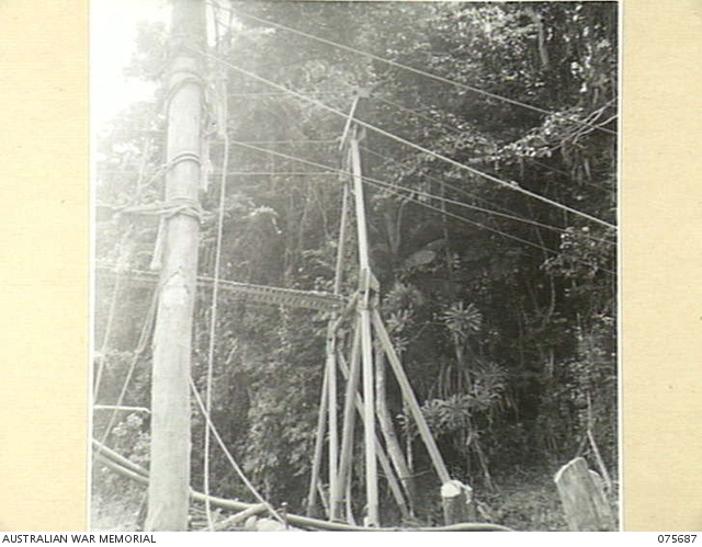 LAE, NEW GUINEA. 1944-09-08. A SECTION OF THE NEW SUSPENSION BRIDGE ...