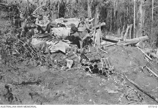 TOROKINA AREA, BOUGAINVILLE ISLAND. 1944-11-29. THE MORTAR DETACHMENT ...