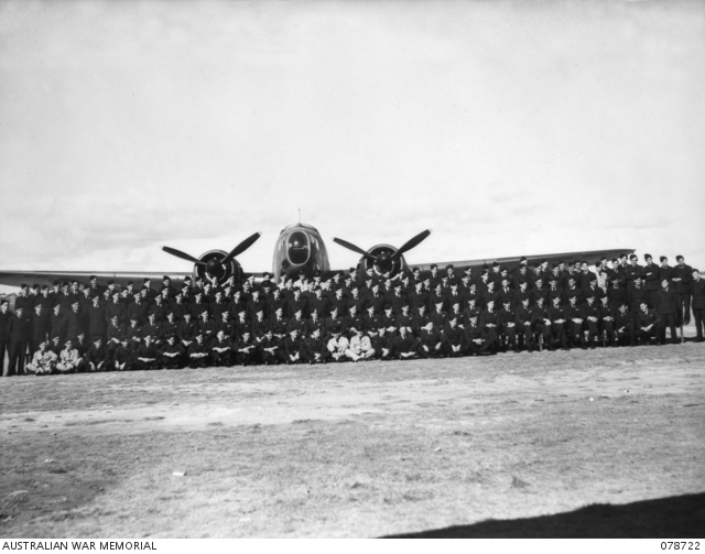 CANBERRA, ACT. 1939-11. GROUP PORTRAIT OF NO. 8 SQUADRON RAAF IN FRONT ...