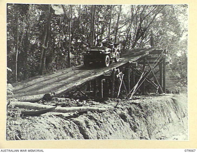 KAIRI, QLD, AUSTRALIA. 1945-02-15. AN AUSTRALIAN ARMY JEEP BEING DRIVEN ...