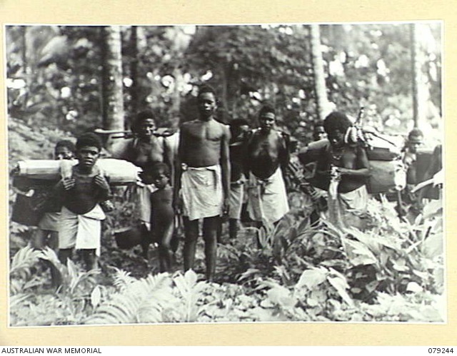 PETATS ISLAND, BOUGAINVILLE AREA. 1945-02-22. NATIVE WOMEN AND BOYS ...