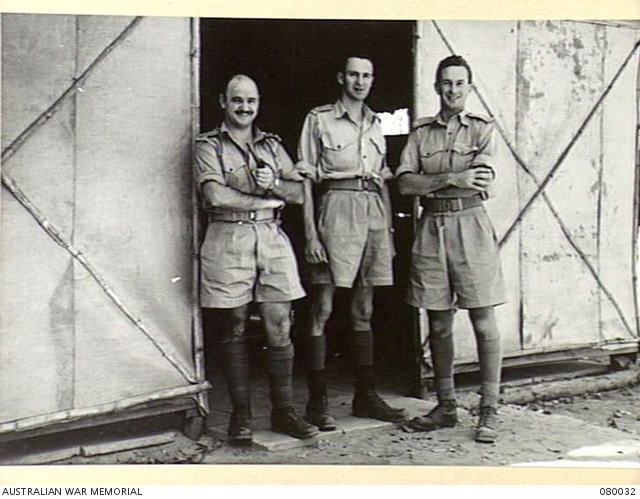 DARWIN AREA, AUSTRALIA. 1944-09-06. THE THREE OFFICERS OF INTELLIGENCE ...