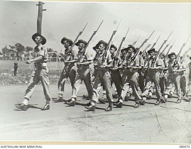 DARWIN, AUSTRALIA. 1944-09-08. TROOPS DURING THE MARCH PAST FOLLOWING ...