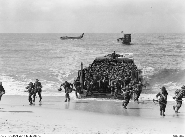 TRINITY BEACH AREA, QUEENSLAND. 1944-09-06. TROOPS OF C AND D COMPANY ...