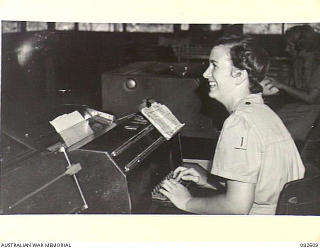 DARWIN, NT. 1944-11-06. LANCE-CORPORAL B. SUTTON, TELEPRINTER OPERATOR ...