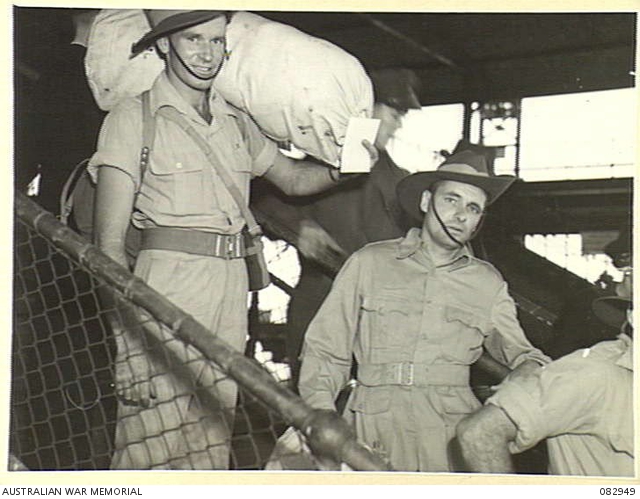 MELBOURNE, VIC. 1944-11-17. REPATRIATED AIF PRISONERS OF WAR MOVING ...