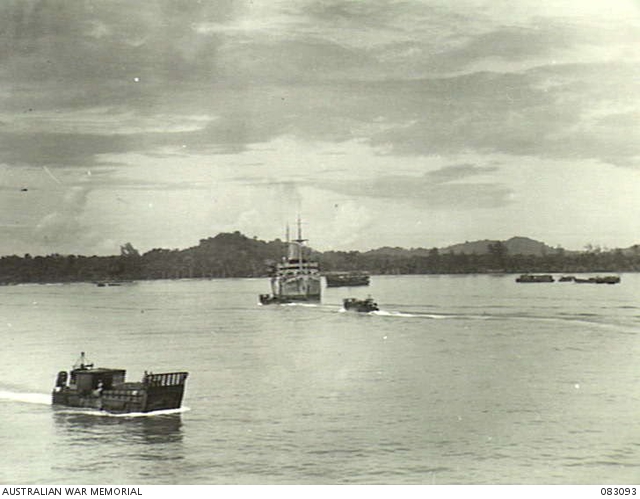 AITAPE, NEW GUINEA. 1944-11-01. ALLIED SHIPPING AT AITAPE VIEWED FROM ...