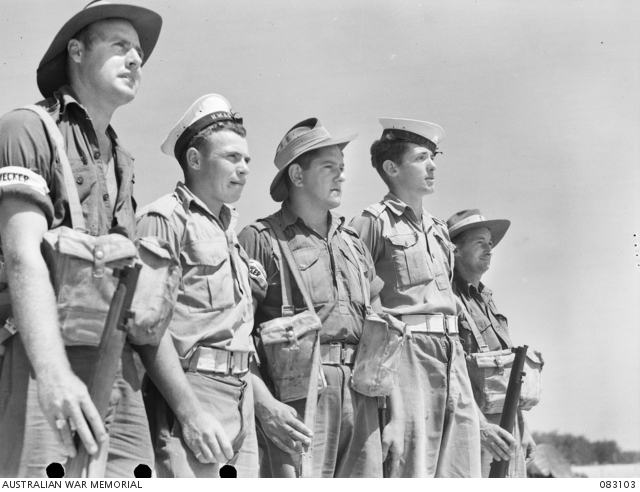 Outdoor group portrait of Second AIF and RAN Commandos of 2 Ordnance ...