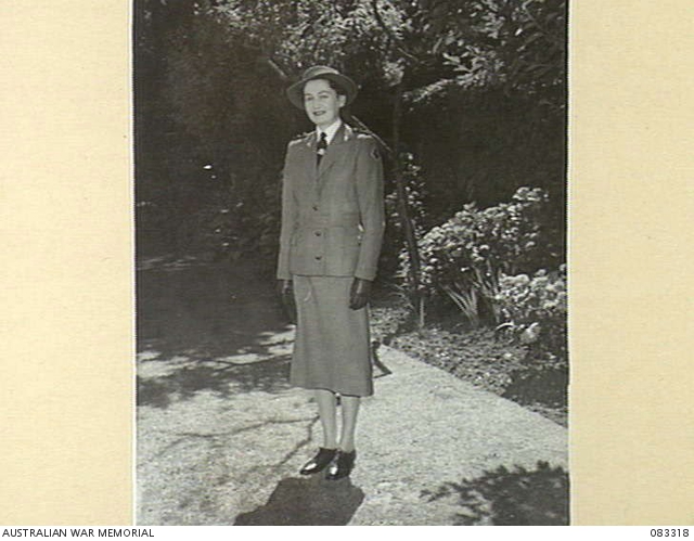 VX89062 Sister Phyllis Nein Kelly wearing the Australian Army Nursing Service outdoor uniform ...