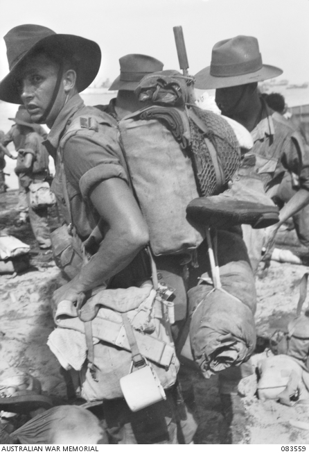AITAPE BEACH, NEW GUINEA. 1944-11-26. PRIVATE A.W. TEAGUE, 6 DIVISION ...