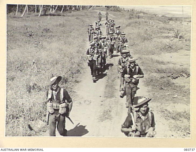 AITAPE, NEW GUINEA. 1944-11-23. A COMPANY OF 2/4 INFANTRY BATTALION ...