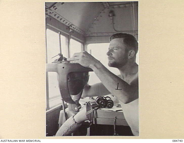 MADANG, NEW GUINEA. 1944-11-06. SUB- LIEUTENANT A KEOGH ABOARD HMAS ...
